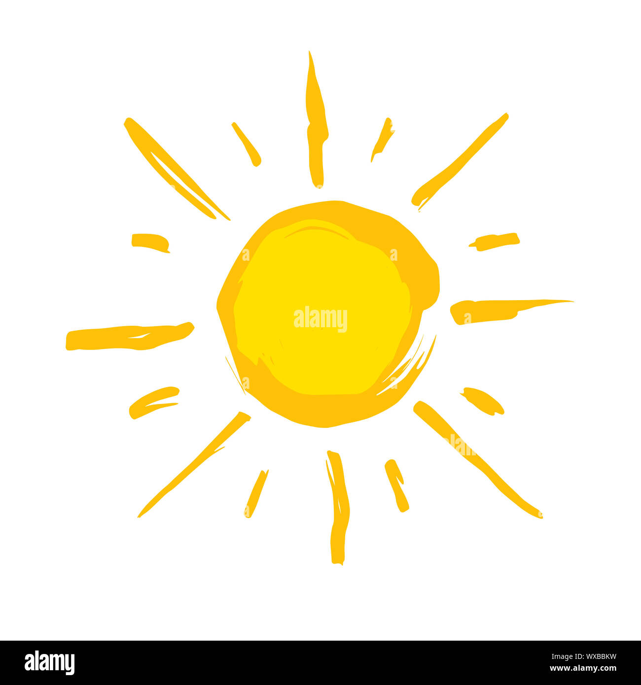 typical drawn yellow sun Stock Photo - Alamy