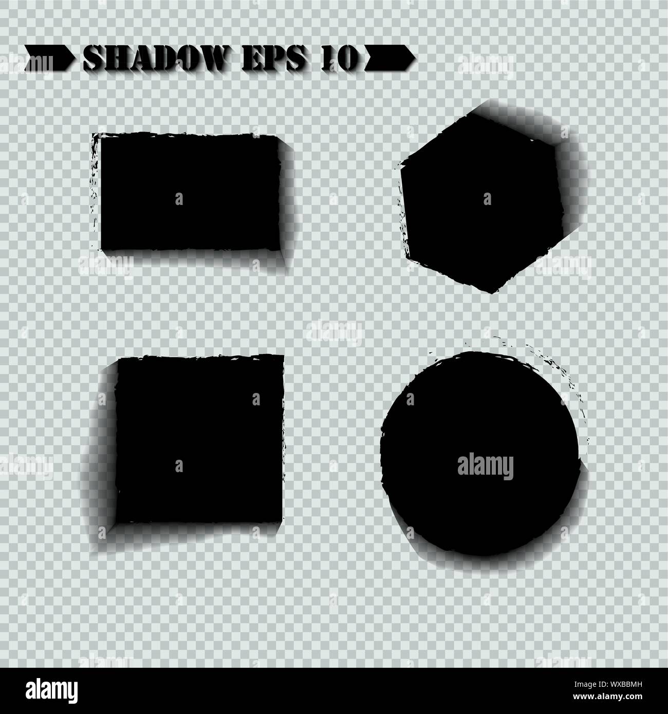 Vector shadows isolated. Set of round and square and rectangle and ...