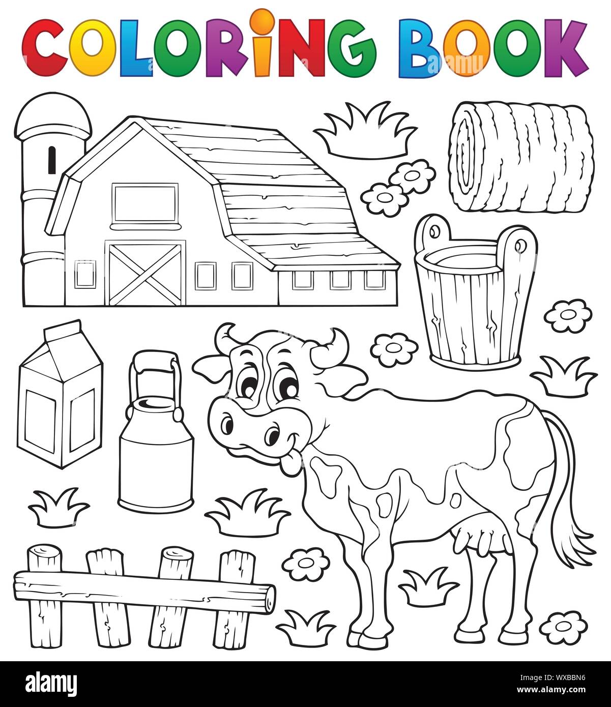 Coloring book cow theme 1 Stock Vector Image & Art - Alamy