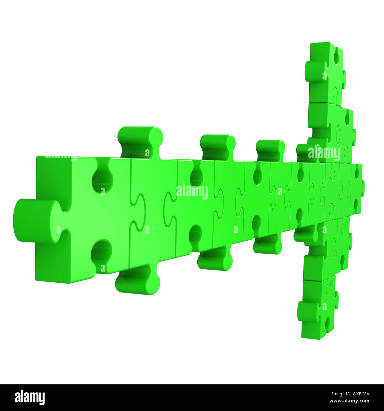 Arrow Puzzle Showing Right Or Good Way Stock Photo - Alamy