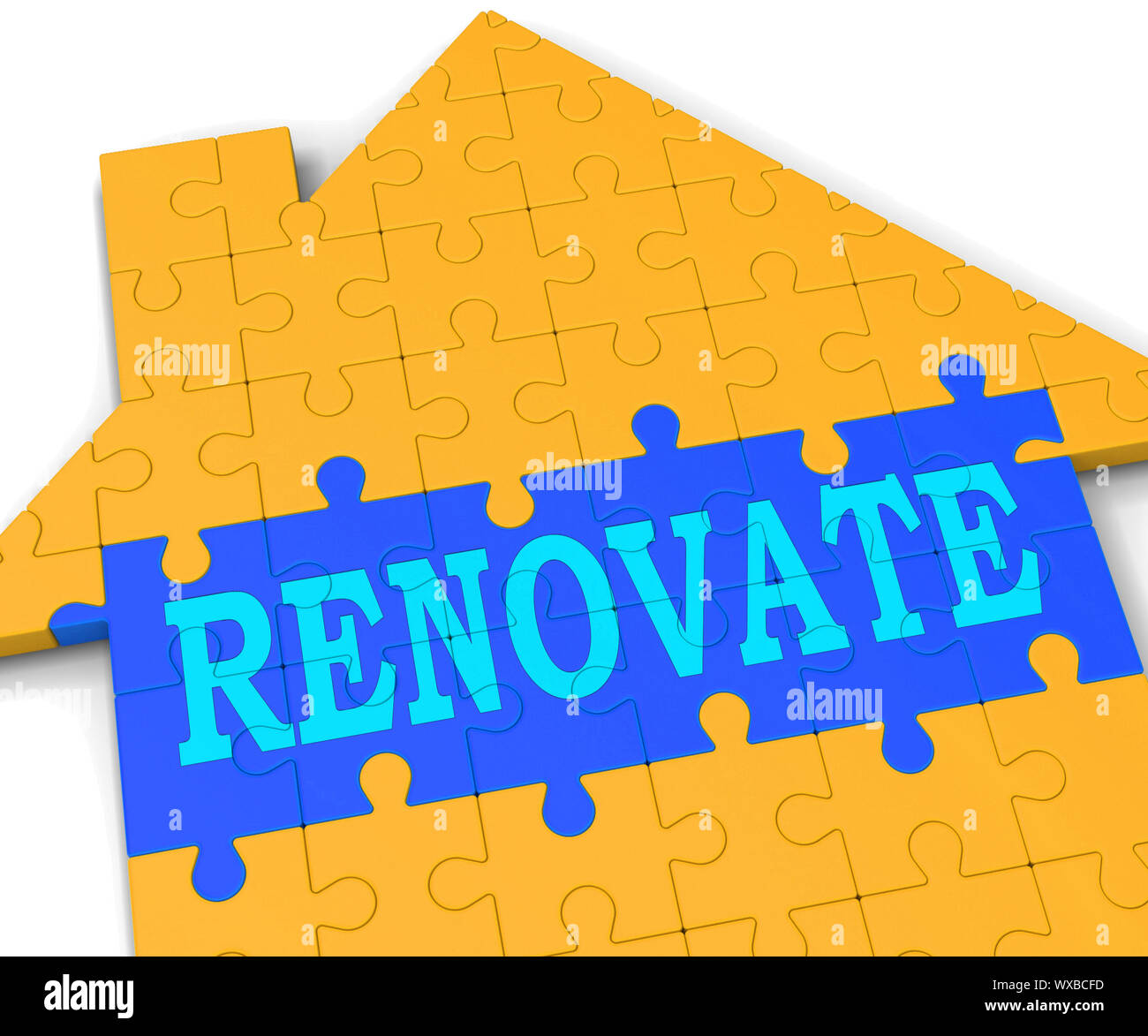 Renovate House Showing Improve And Construct Building Stock Photo - Alamy