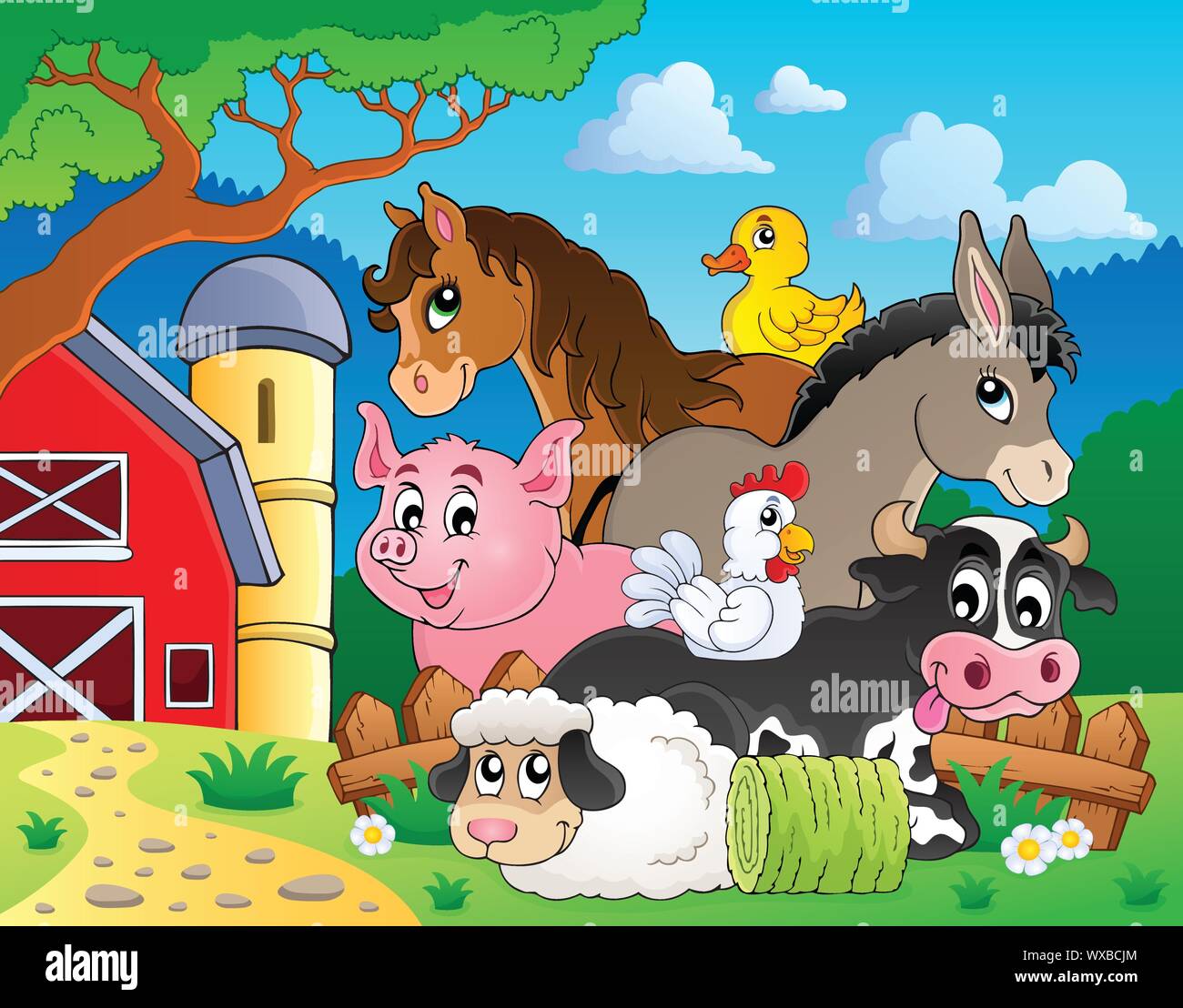 Farm animals topic image 3 Stock Vector Image & Art - Alamy