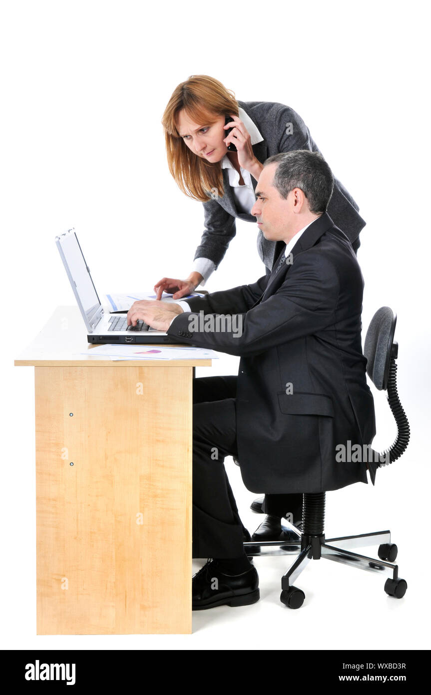 Business team working together isolated on white background Stock Photo ...