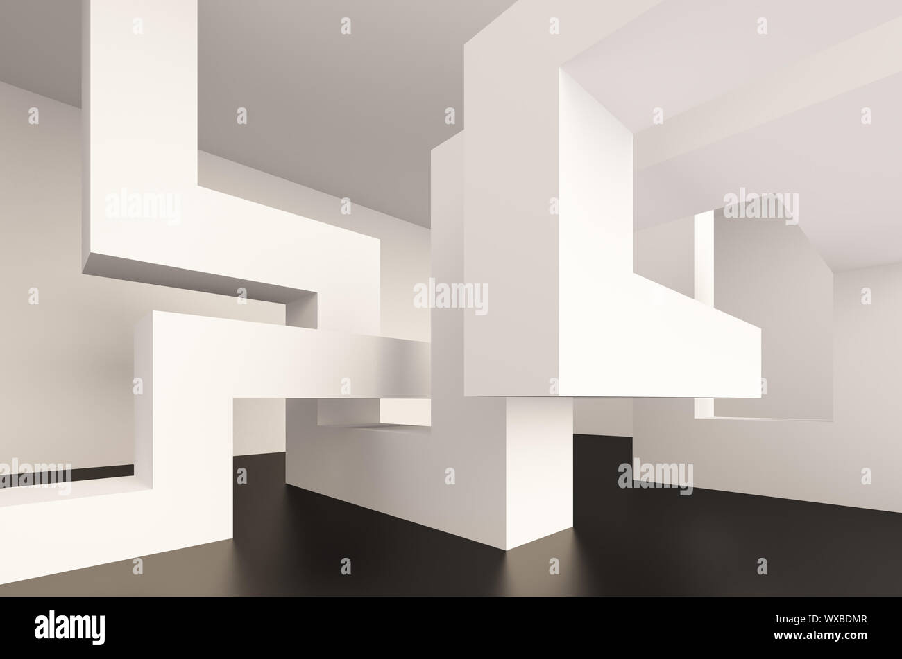 3d Illustration of Blue Abstract Interior Design Stock Photo - Alamy