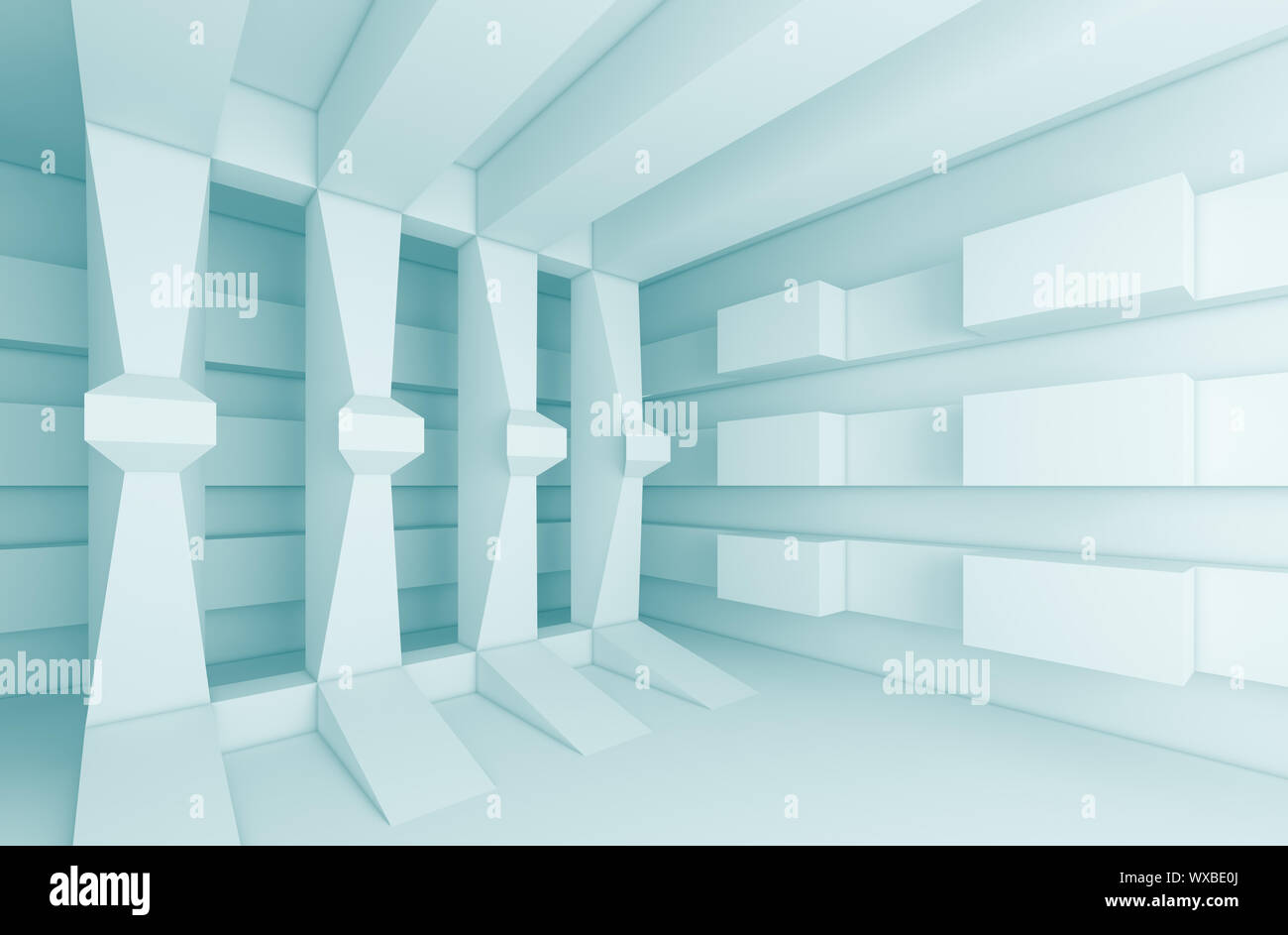 3d Illustration of Blue Abstract Architecture Background Stock Photo ...