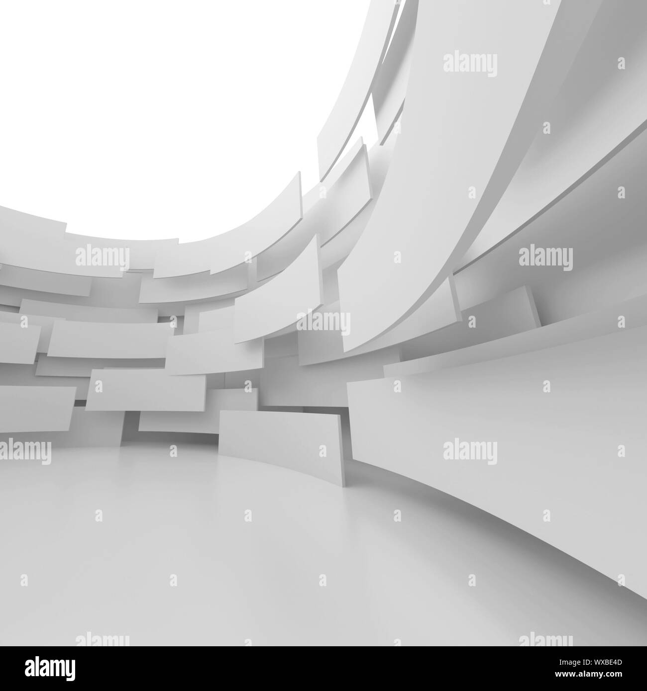 3d Illustration of White Abstract Architecture Background Stock Photo ...