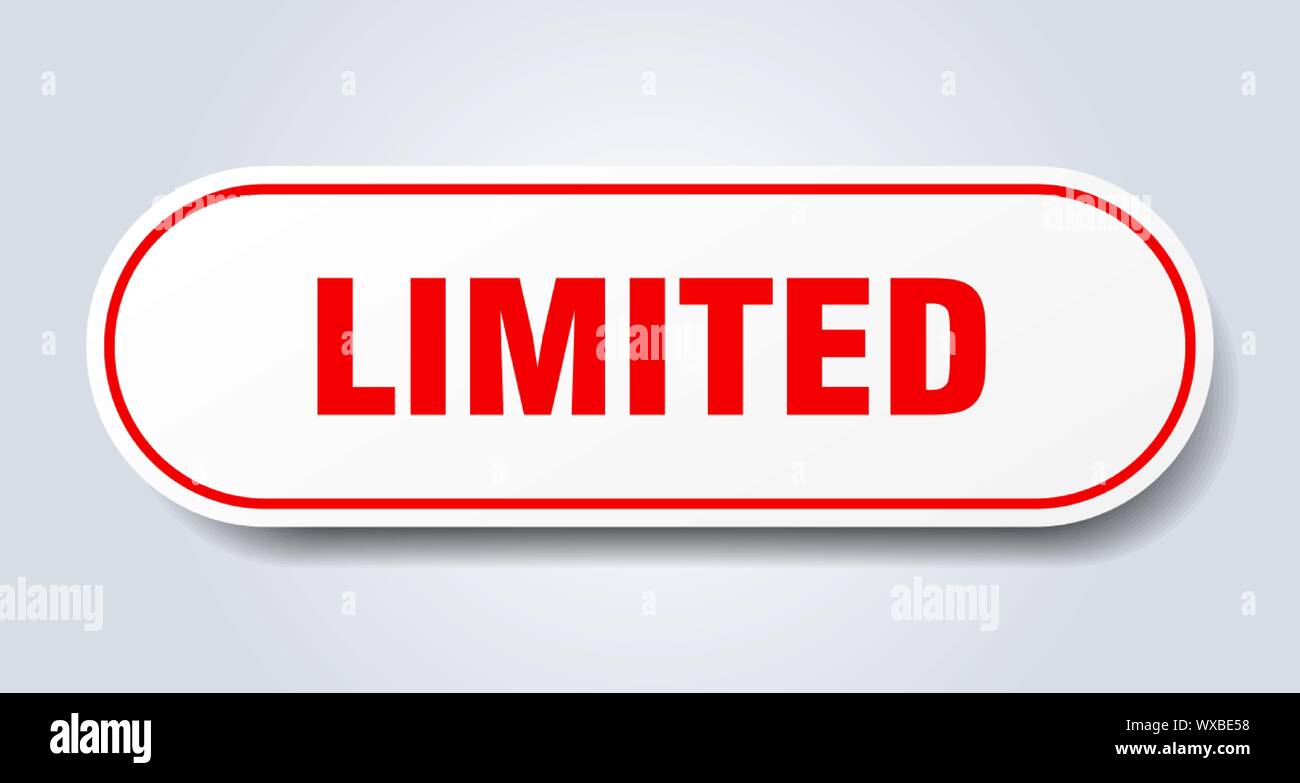 limited sign. limited rounded red sticker. limited Stock Vector Image ...