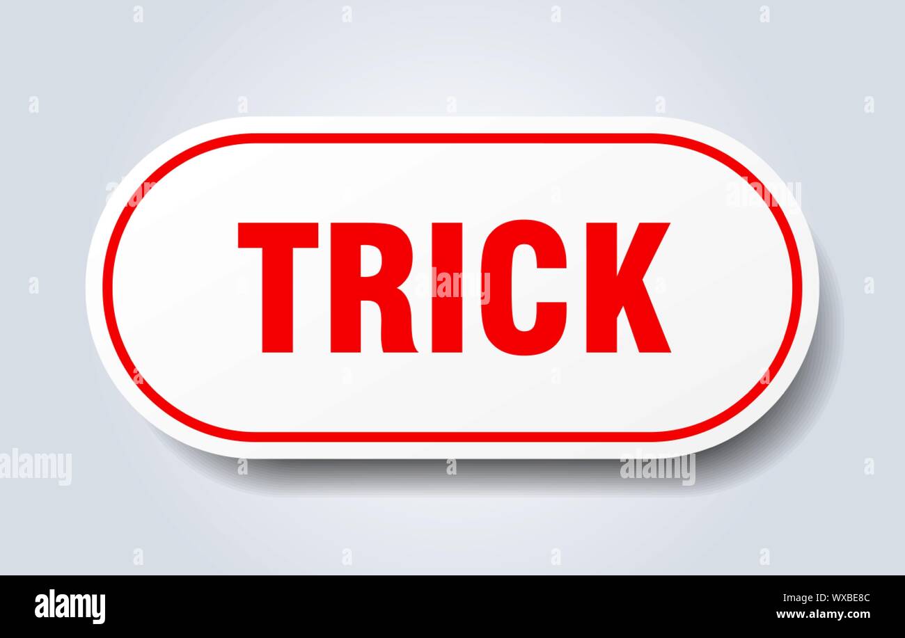 trick sign. trick rounded red sticker. trick Stock Vector Image & Art ...