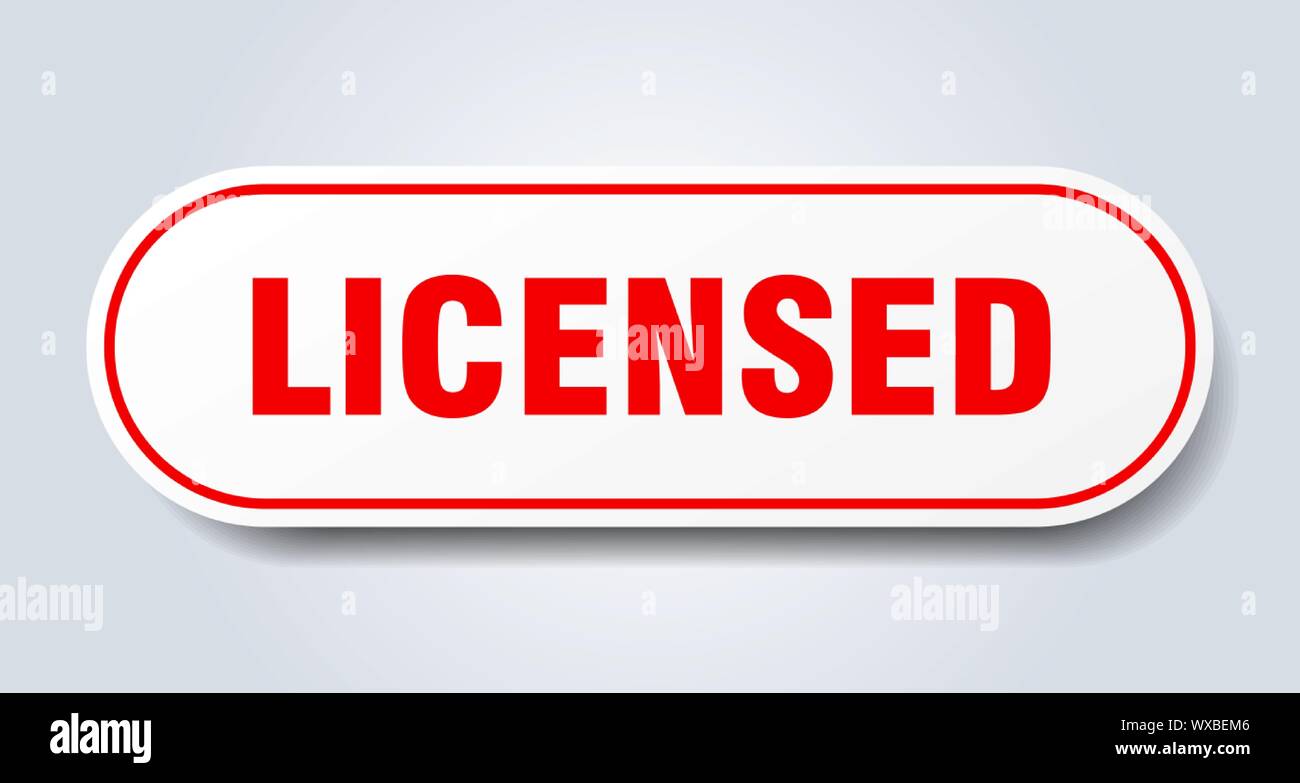 licensed sign. licensed rounded red sticker. licensed Stock Vector ...