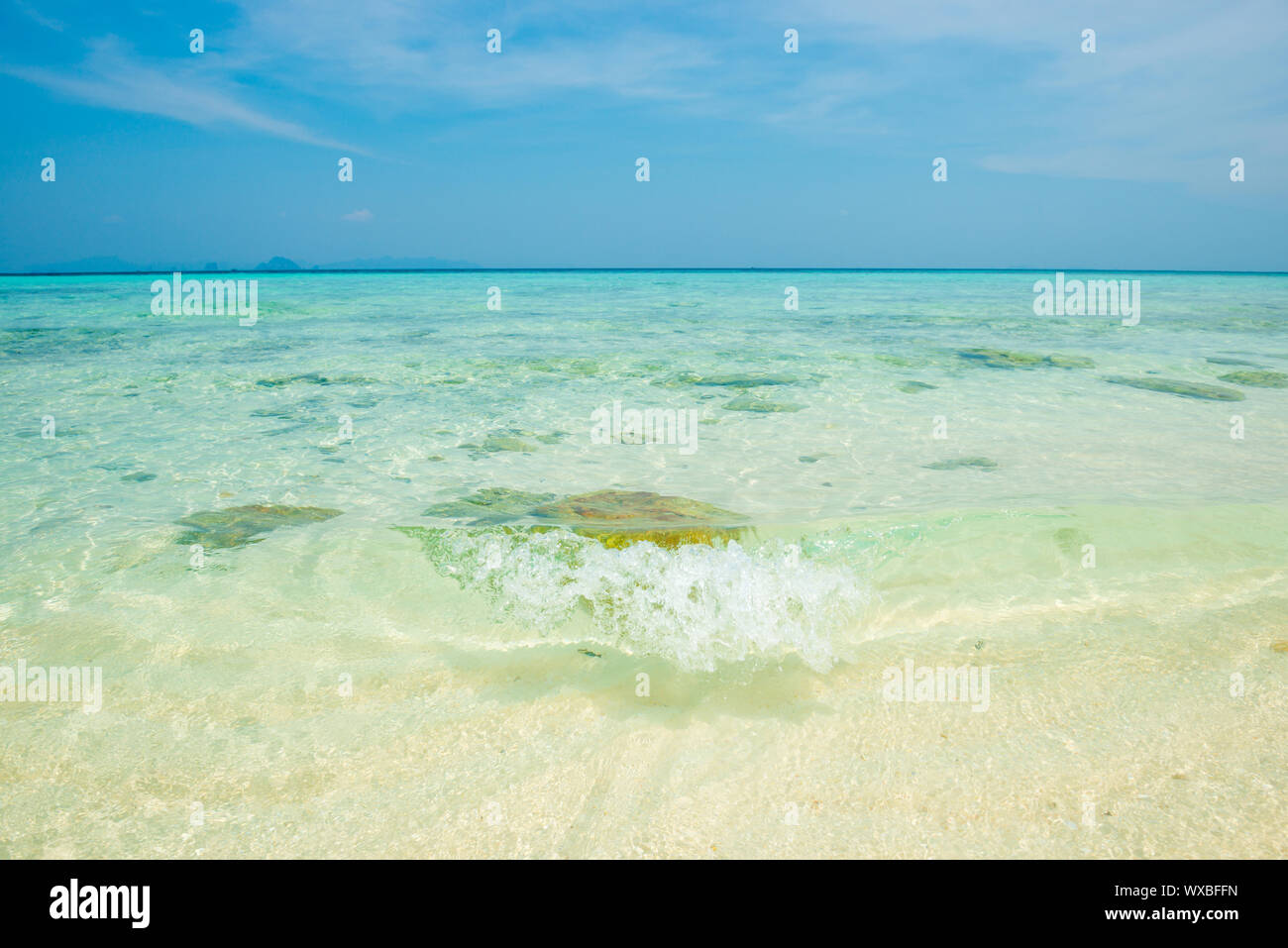 Seascape with clear transparent water Stock Photo - Alamy