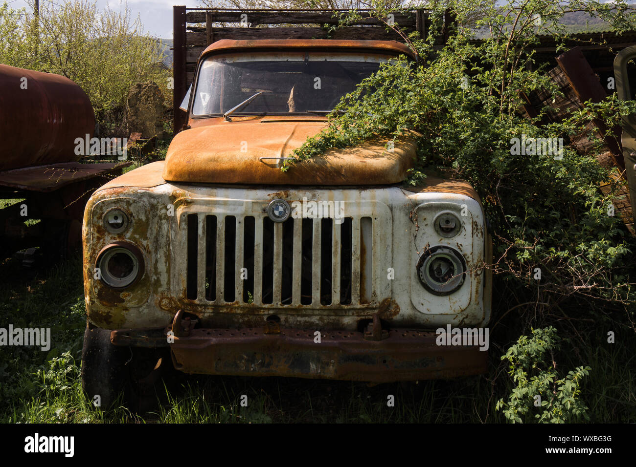 Rusty relic of wreck of old truck hi-res stock photography and images ...