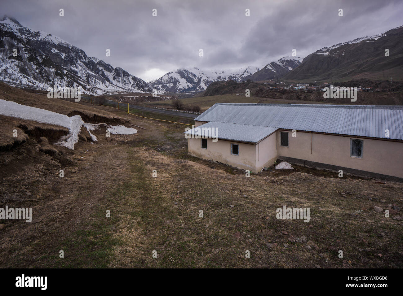 old houses in caucasus Stock Photo - Alamy