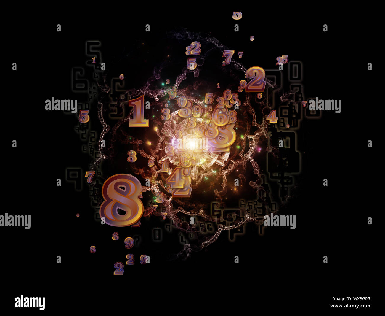 Digital Splash series. Backdrop of numbers, gradients and fractal ...