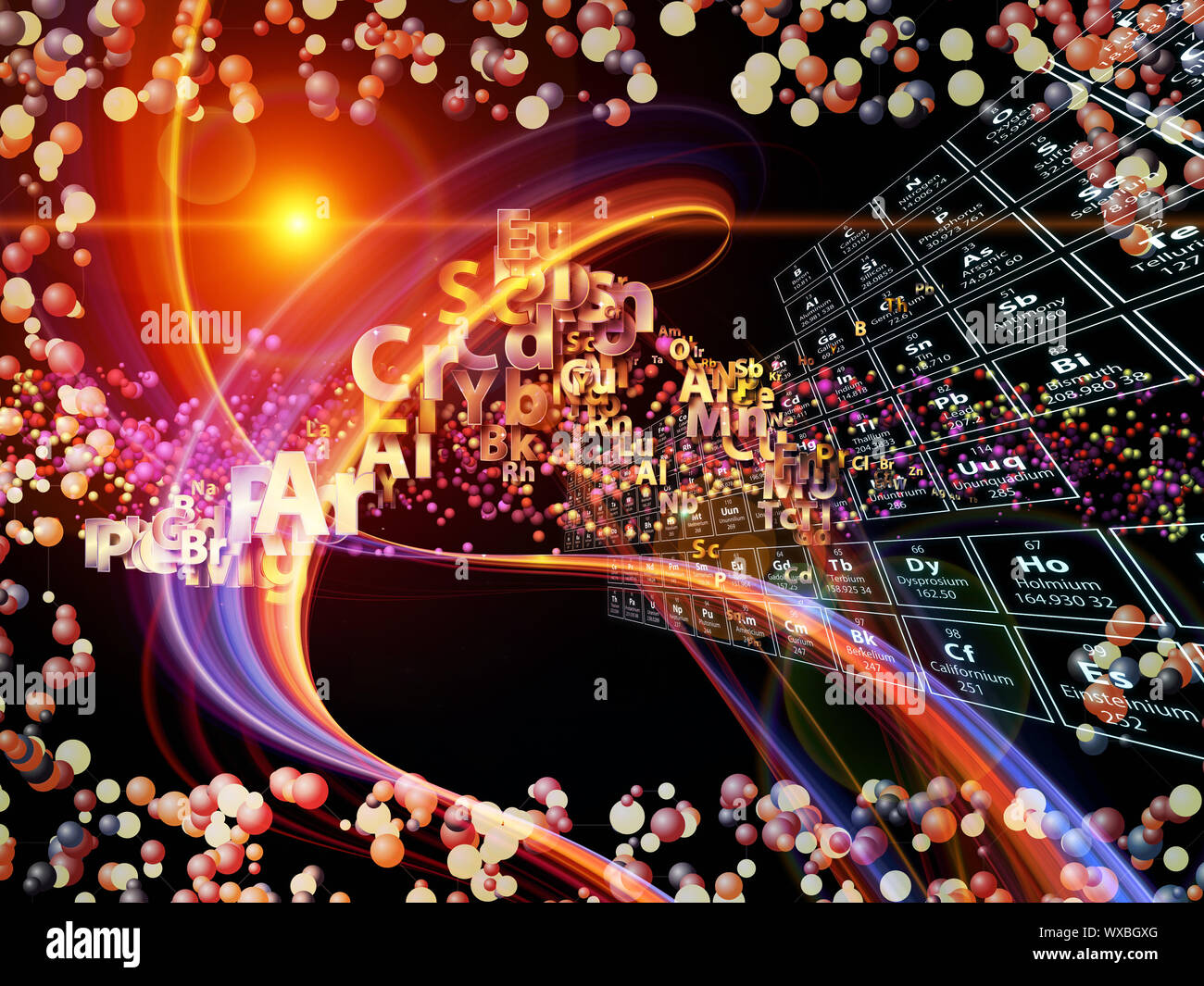 Backdrop of chemical icons, fractal graphics and design elements to ...