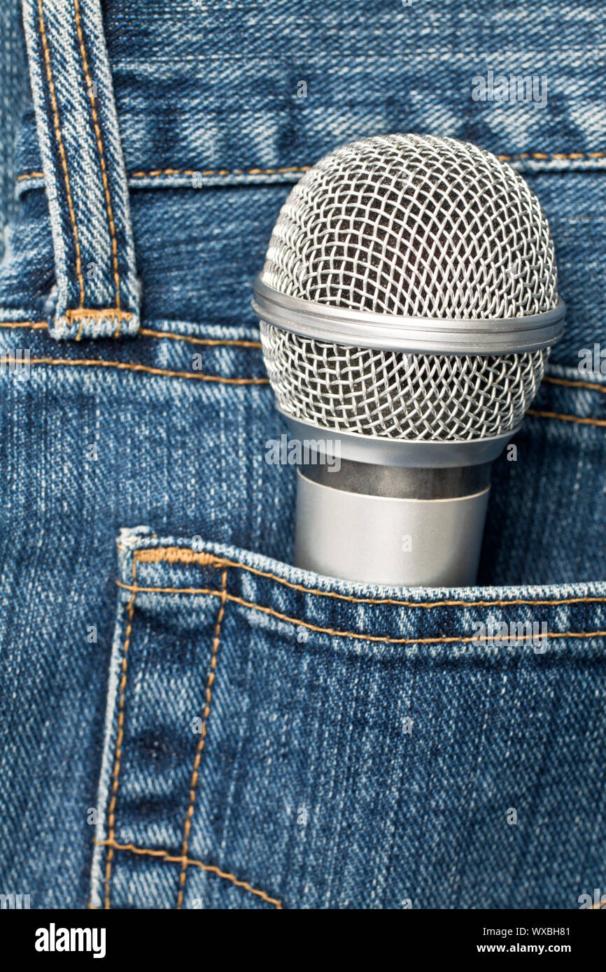 Microphone denim jeans hi-res stock photography and images - Alamy