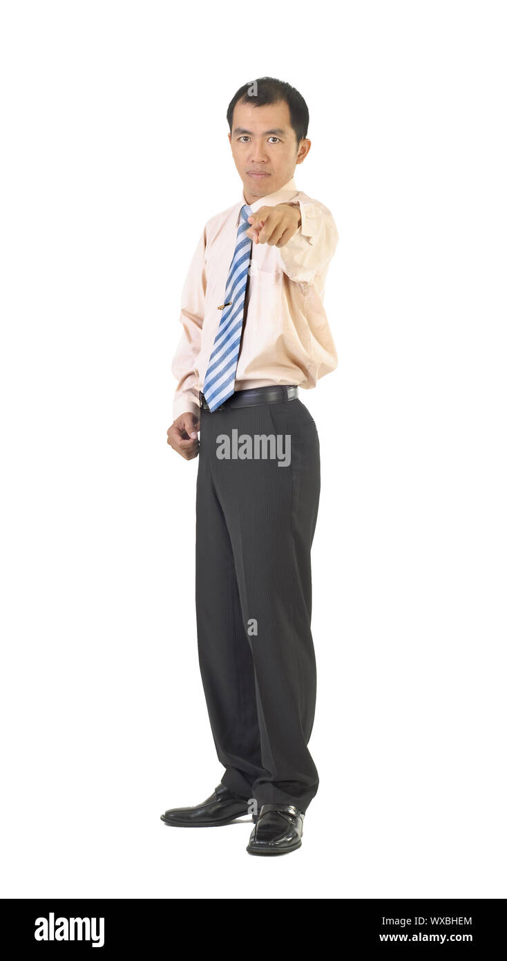 Asian man finger point Cut Out Stock Images & Pictures - Alamy