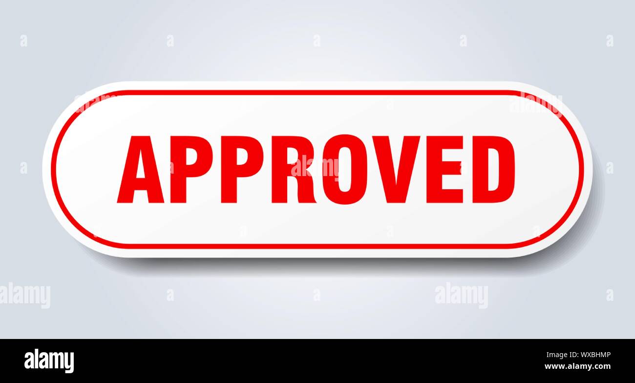 approved sign. approved rounded red sticker. approved Stock Vector ...