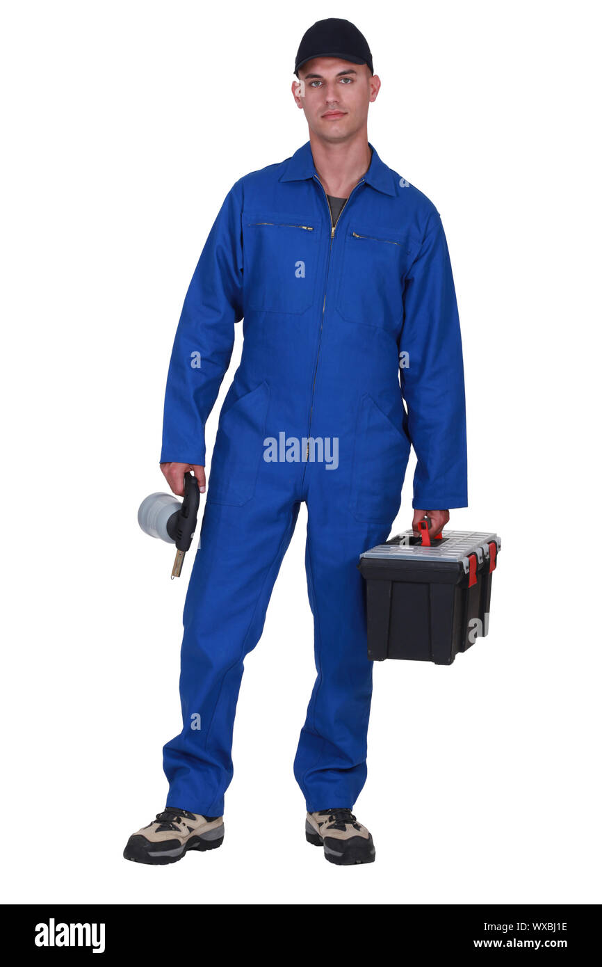 Construction worker tool box construction site Cut Out Stock Images ...