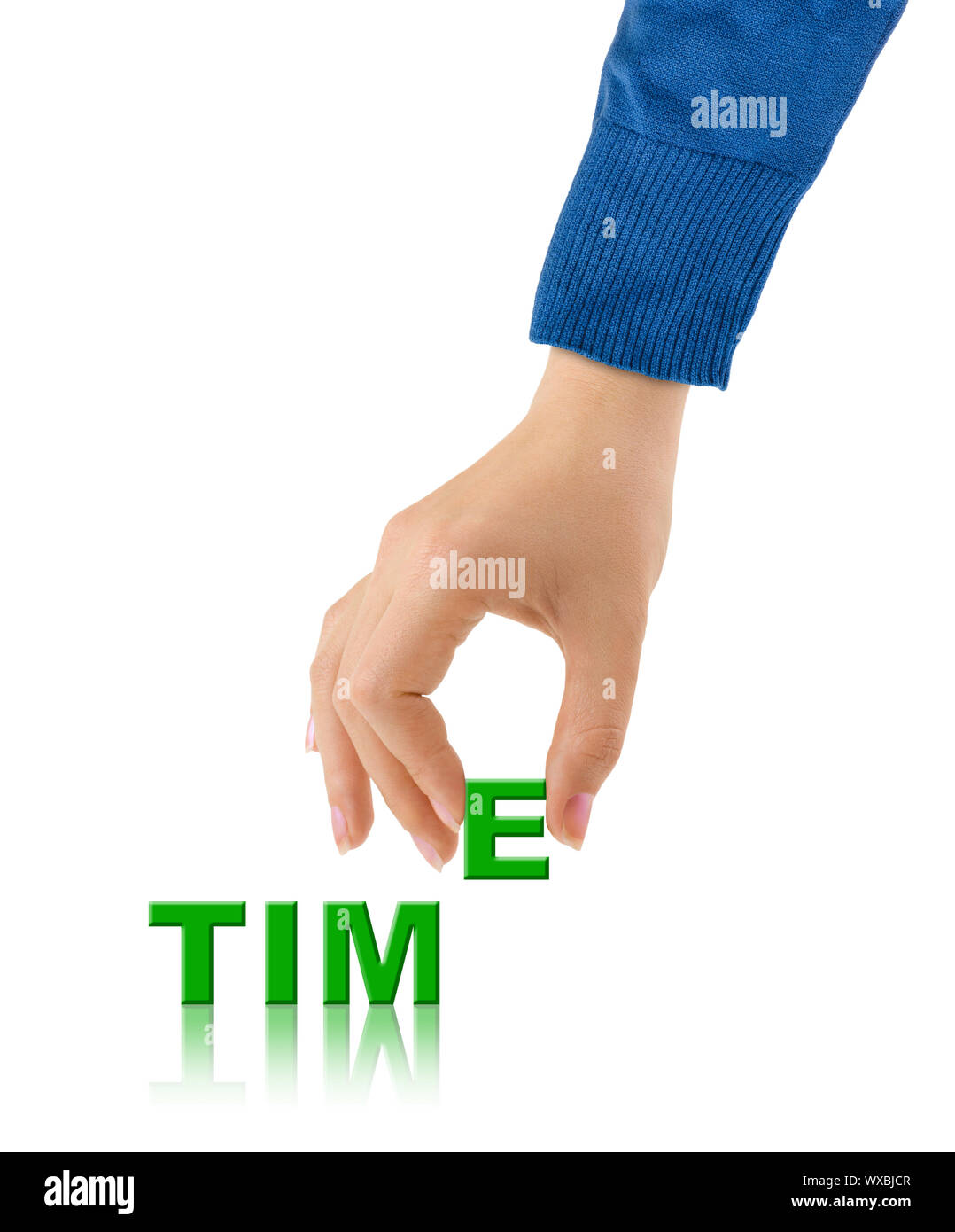 Hand and word Time Stock Photo - Alamy