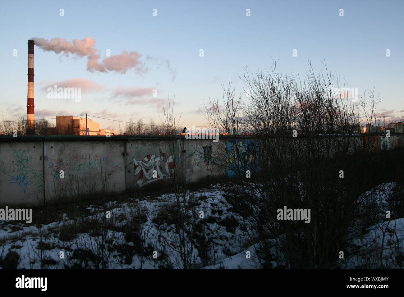 sky and bad dirty factory Stock Photo - Alamy