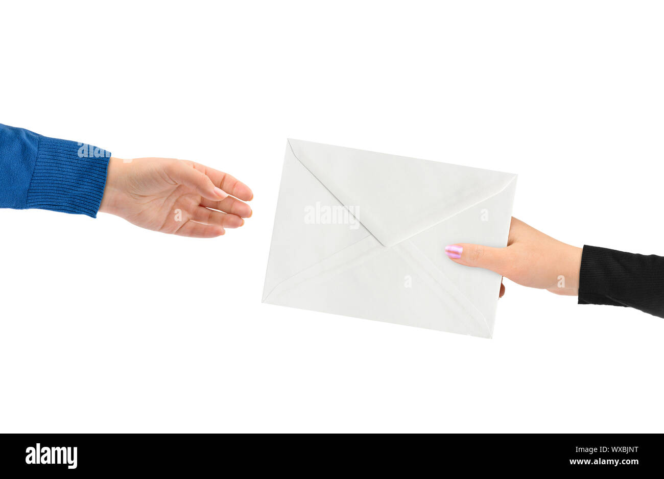 Hands and letter Stock Photo - Alamy