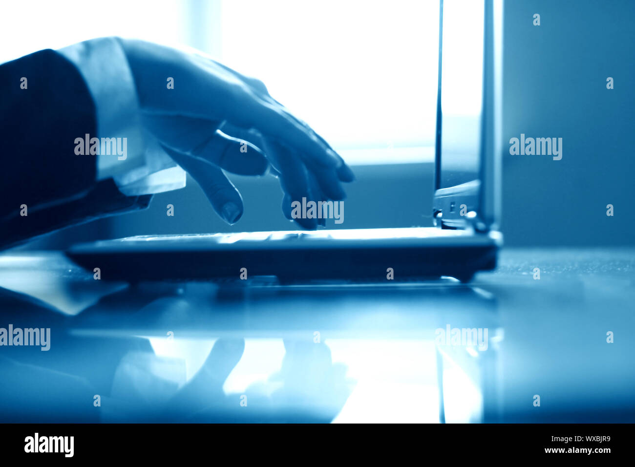 laptop work hand work background Stock Photo - Alamy