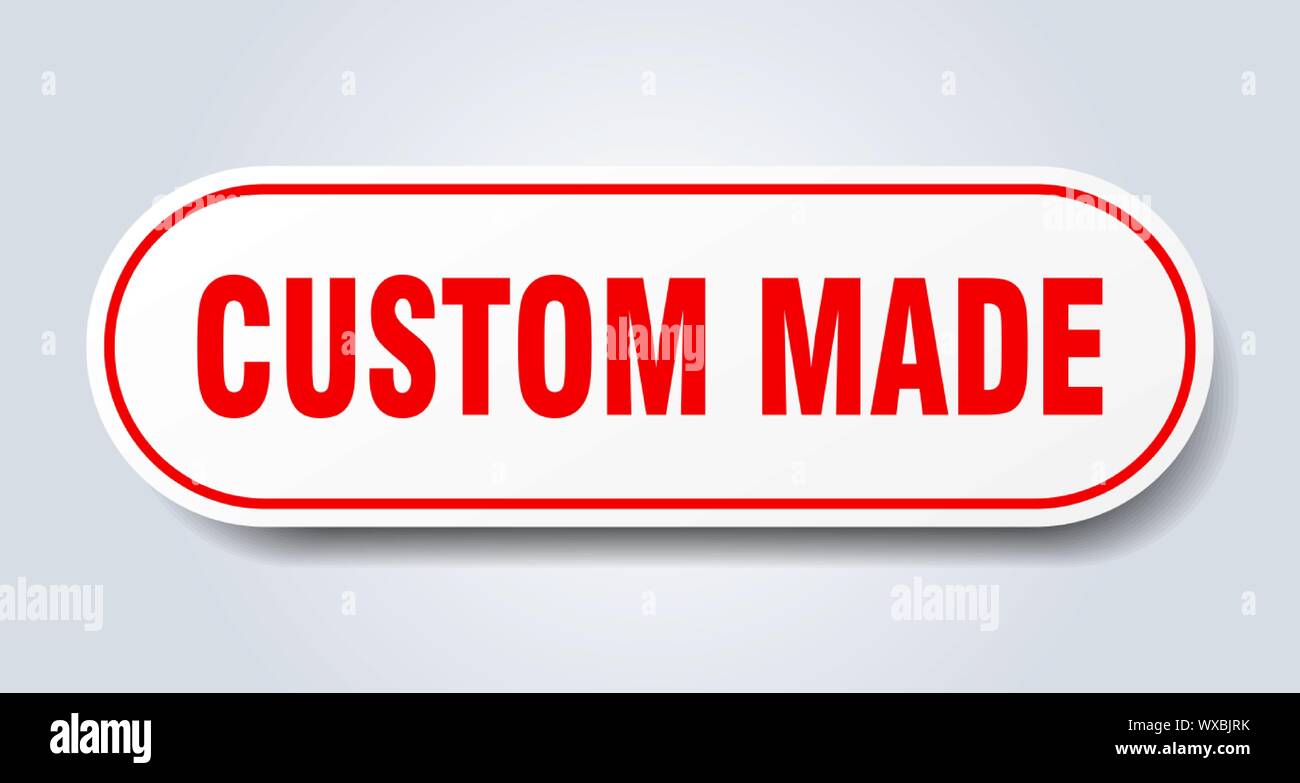 custom made sign. custom made rounded red sticker. custom made Stock ...