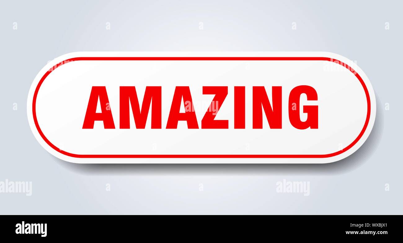 amazing sign. amazing rounded red sticker. amazing Stock Vector Image ...