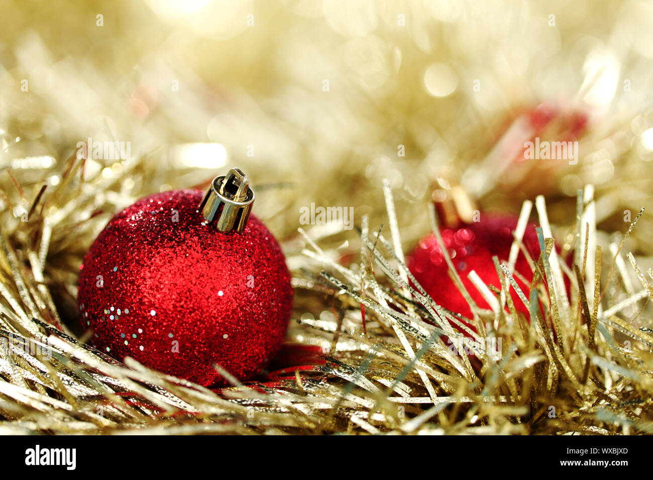 red christmas ball on holiday background Stock Photo - Alamy