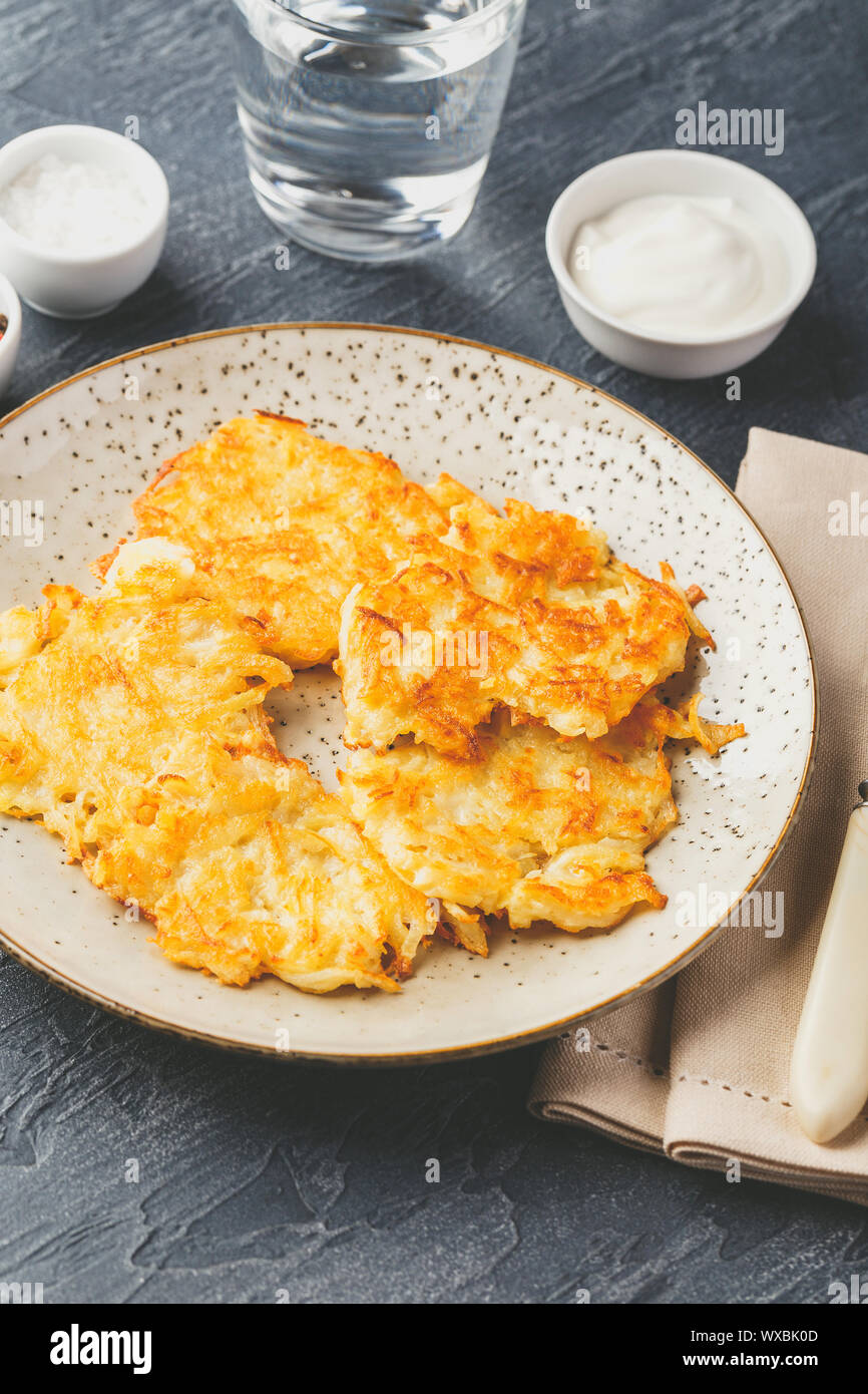 Pan-fried potato pancakes - rosti, kartoffelpuffer, latkes, draniki ...