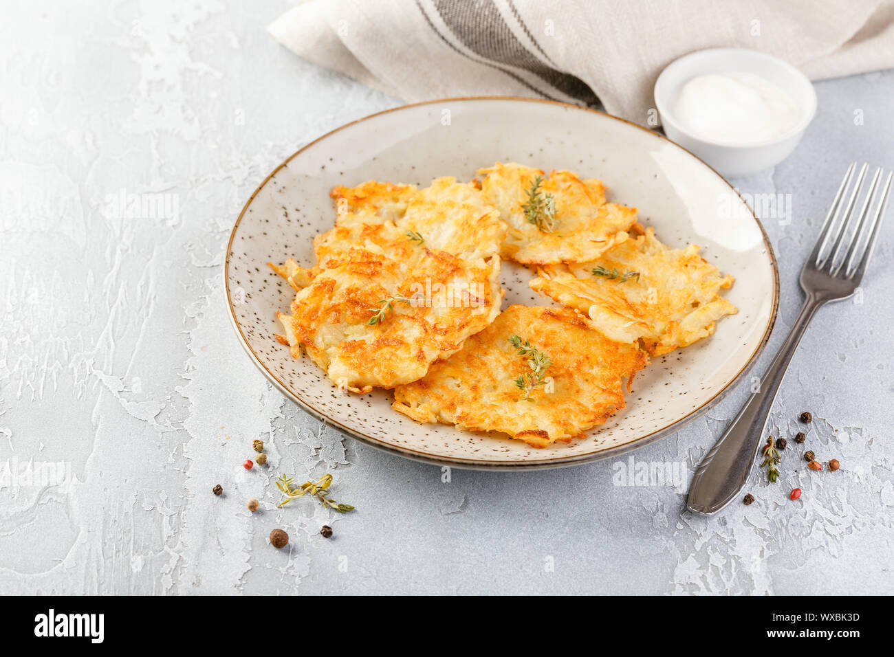 Pan-fried potato pancakes - rosti, kartoffelpuffer, latkes, draniki ...
