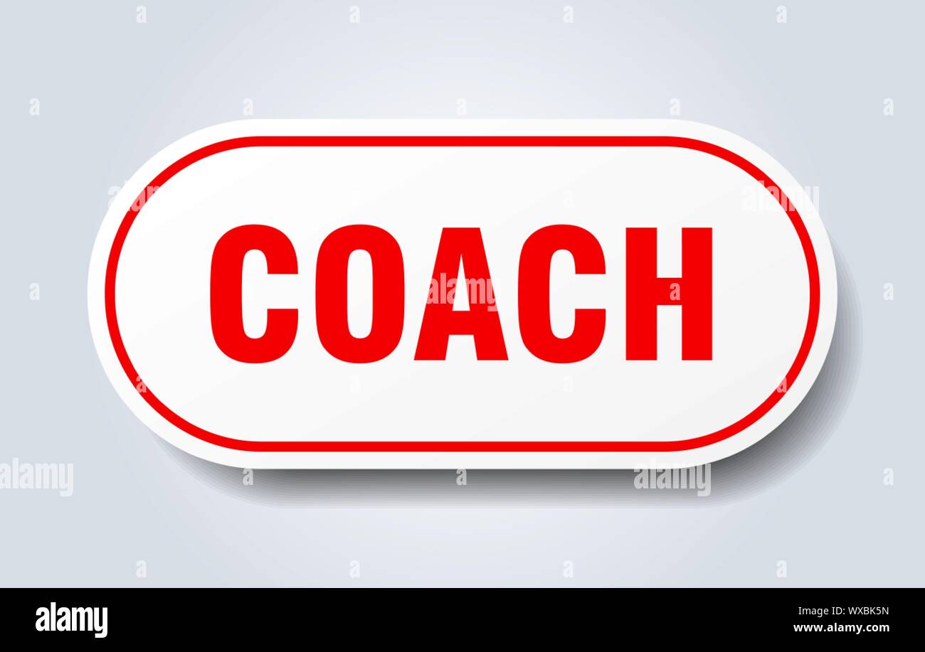 coach sign. coach rounded red sticker. coach Stock Vector Image & Art ...