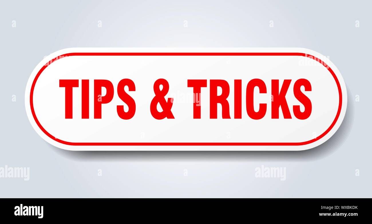 tips & tricks sign. tips & tricks rounded red sticker. tips & tricks ...