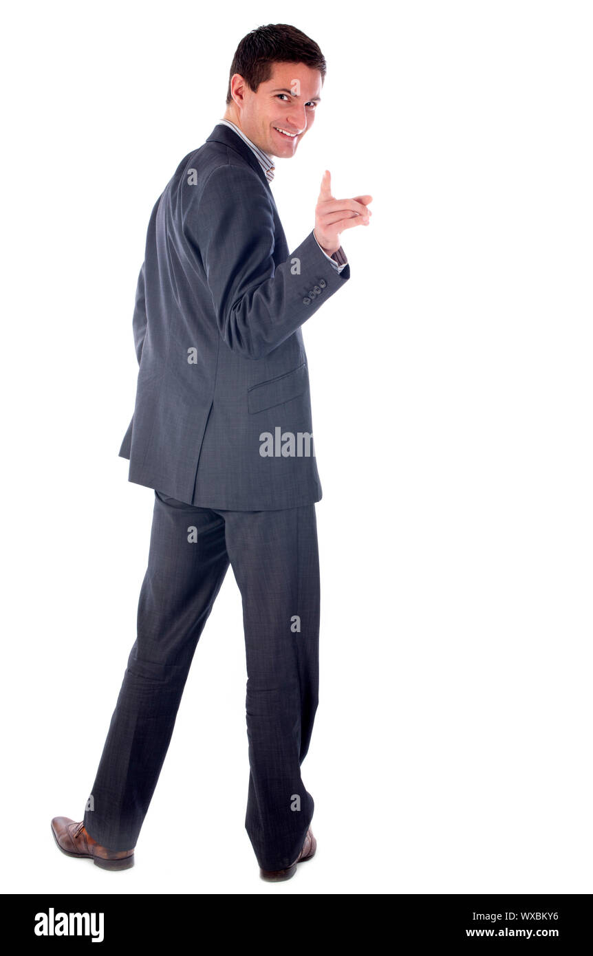 young business man inform in front of white background Stock Photo - Alamy