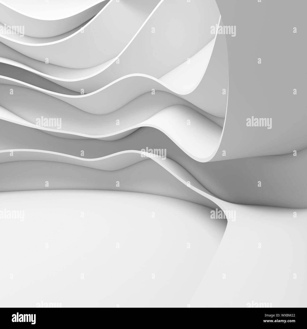 3d Illustration of White Abstract Architecture Wallpaper Stock Photo ...