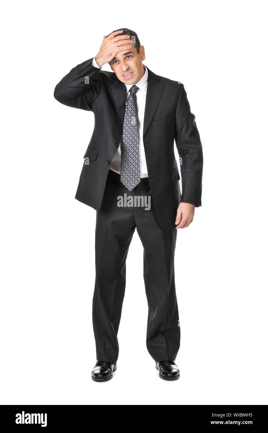 Upset businessman in a suit isolated on white background Stock Photo ...