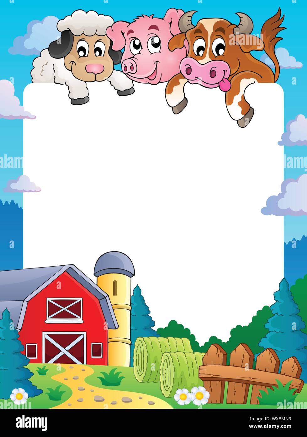 Farm theme frame 4 Stock Vector Image & Art - Alamy