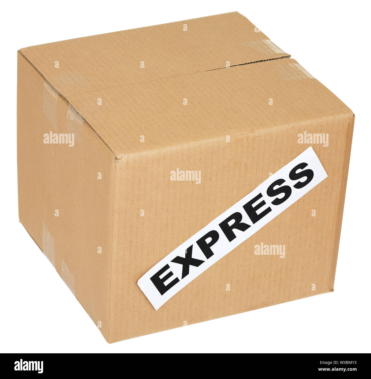 Cardboard box with an inscription express on white Stock Photo - Alamy
