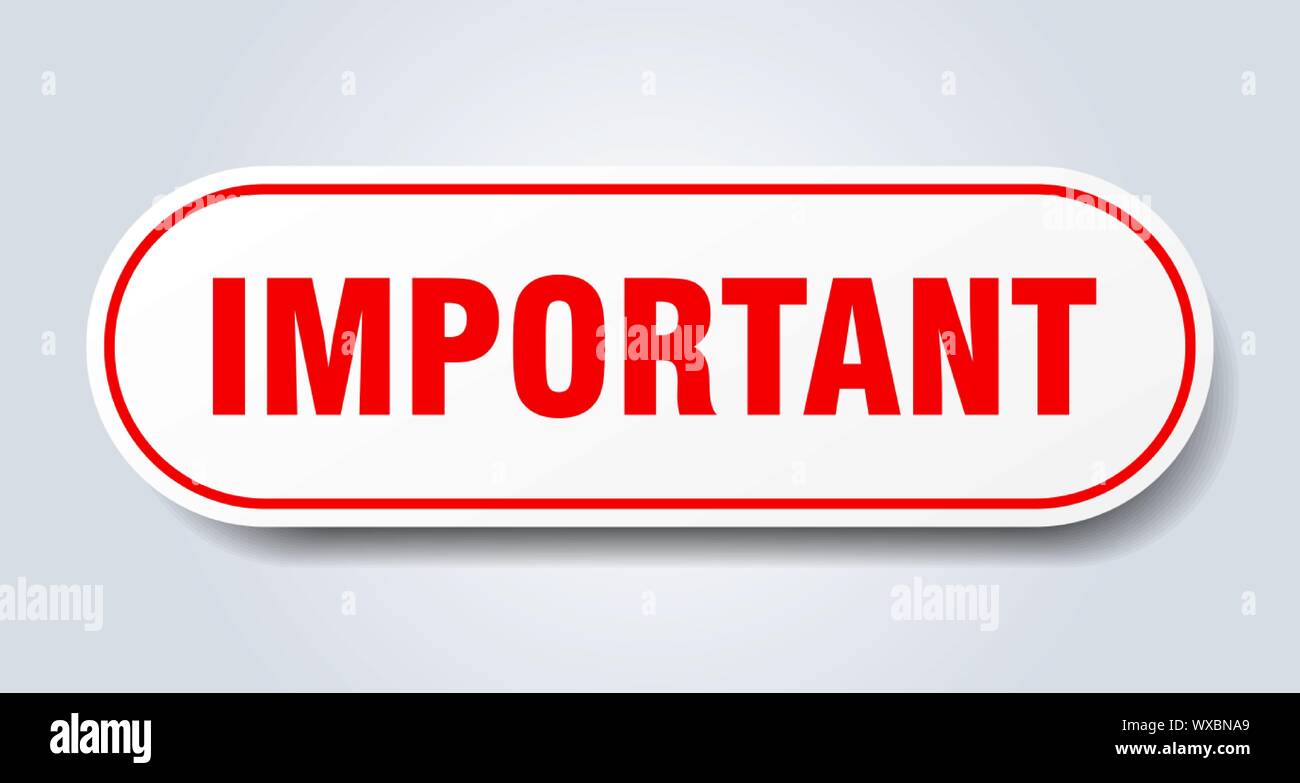 important sign. important rounded red sticker. important Stock Vector ...