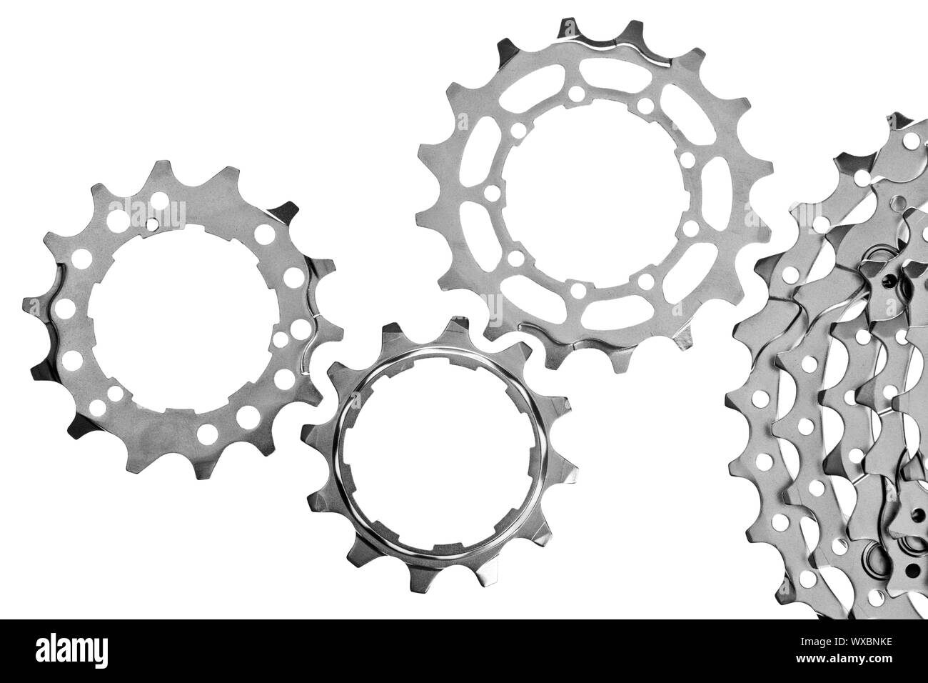 MTB chainrings on white background Stock Photo - Alamy