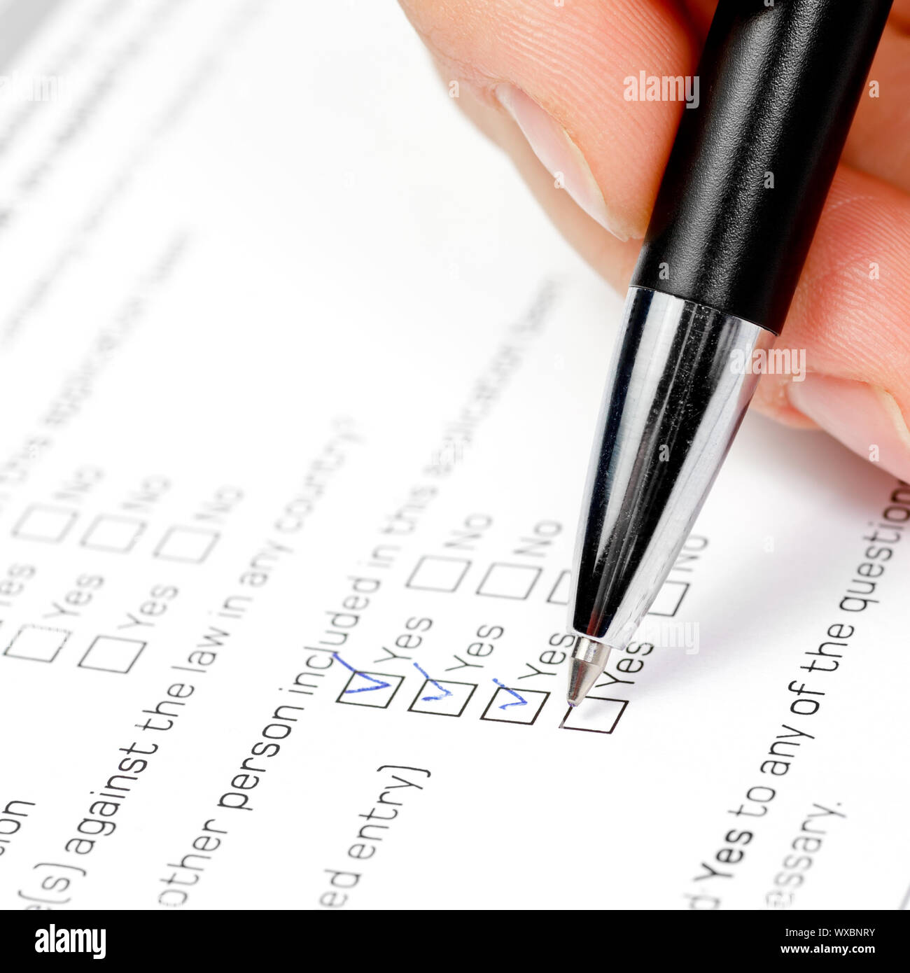 Writing checkmark in checkbox hi-res stock photography and images - Alamy