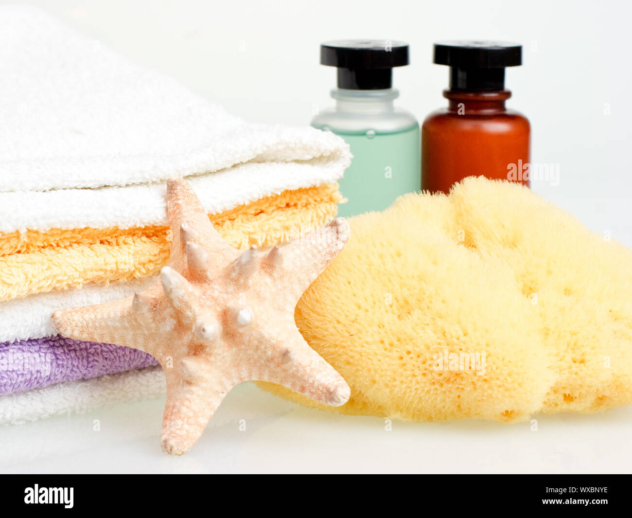 Collection of various spa or bath accessories Stock Photo - Alamy