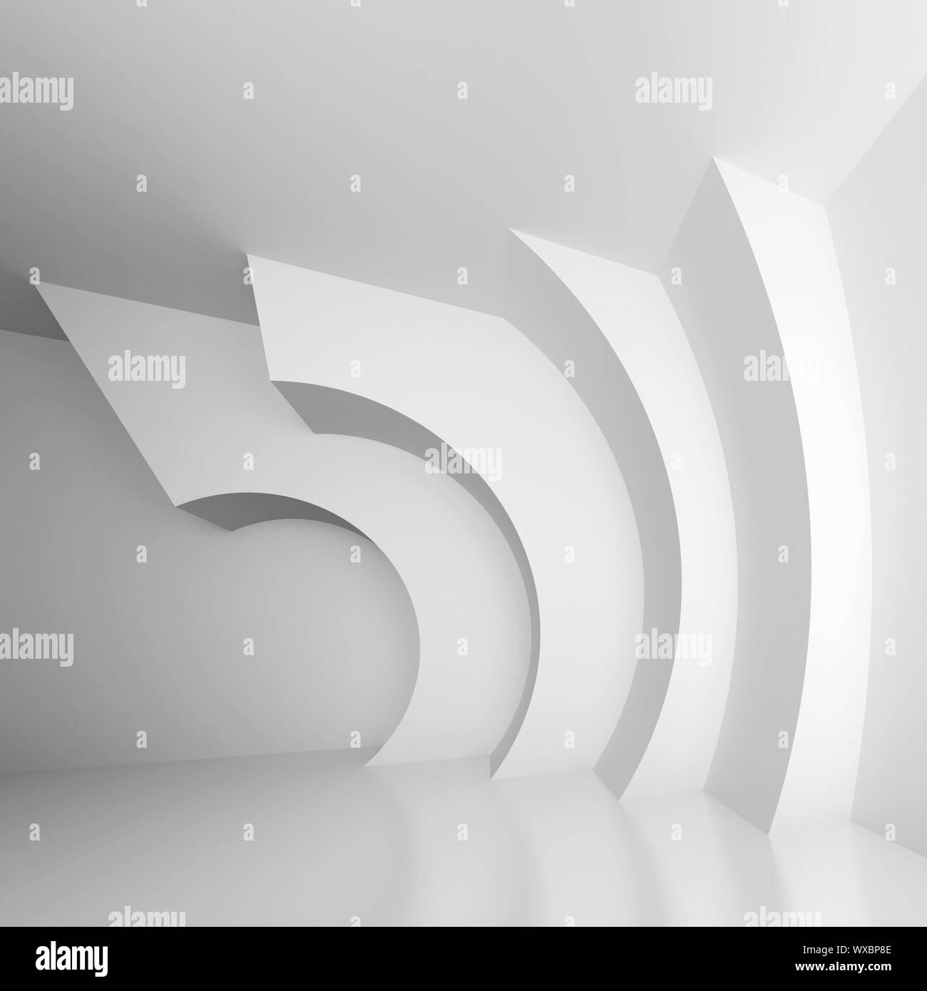 3d Illustration of White Abstract Architectural Design Stock Photo - Alamy