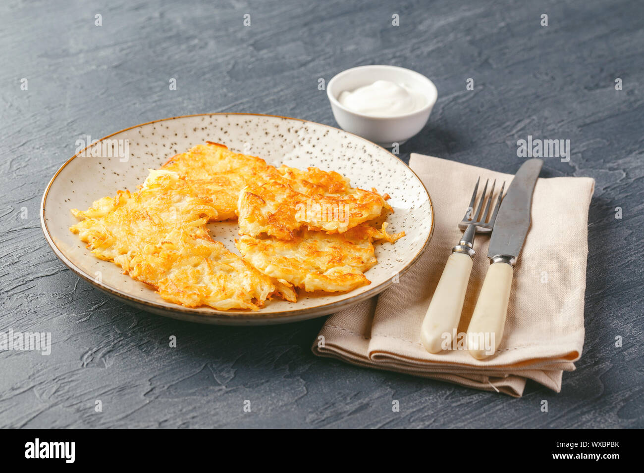 Pan-fried potato pancakes - rosti, kartoffelpuffer, latkes, draniki ...
