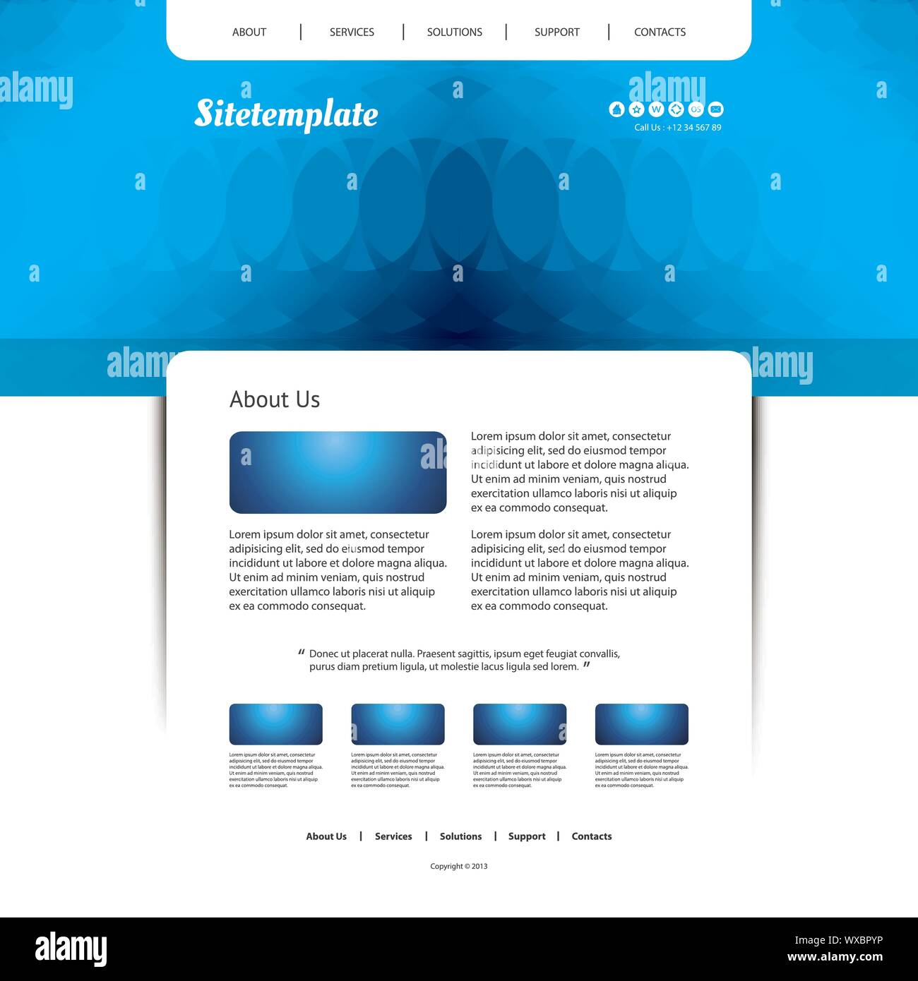 Website Template with Abstract Header Design Stock Vector Image & Art ...