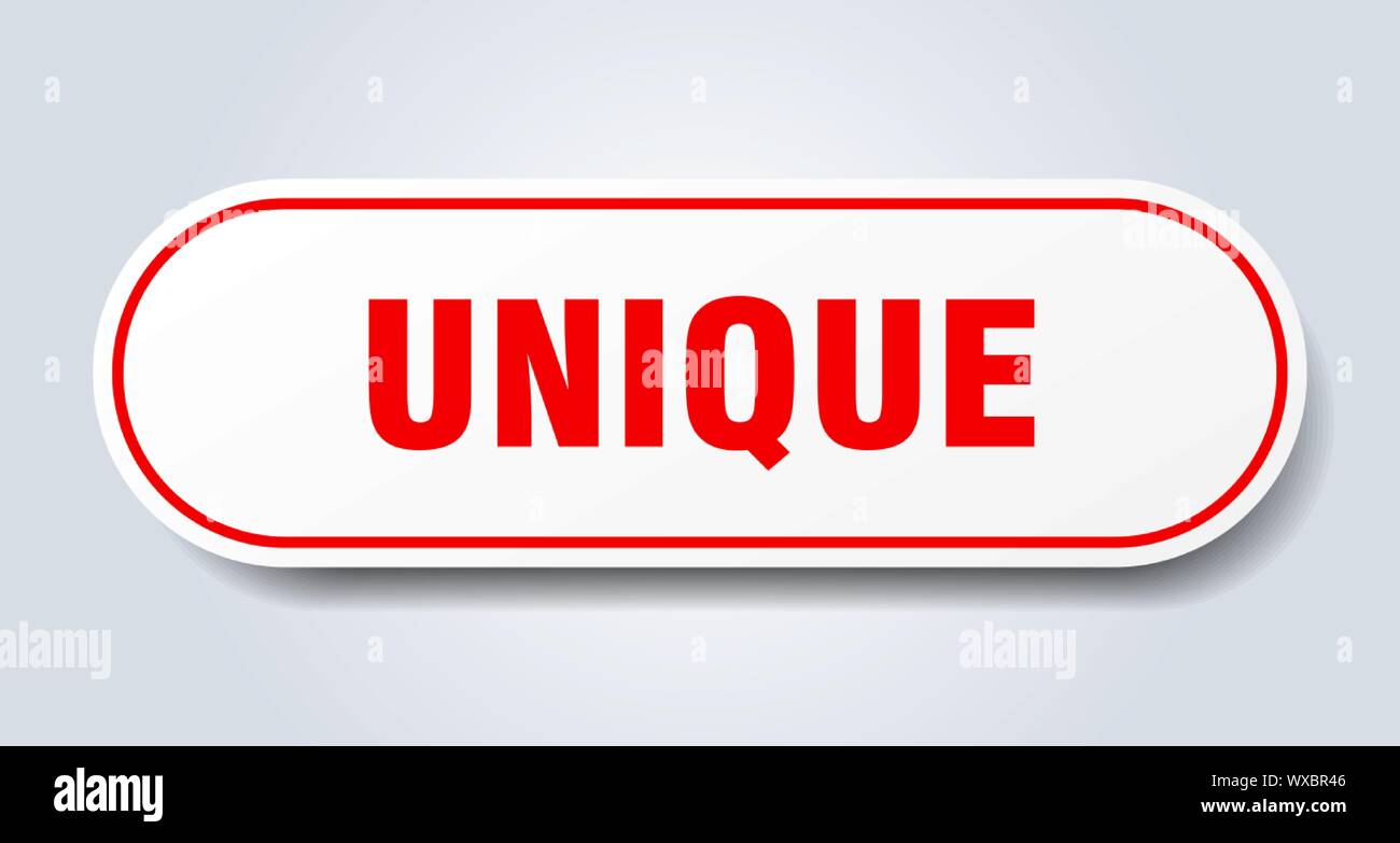 unique sign. unique rounded red sticker. unique Stock Vector Image ...