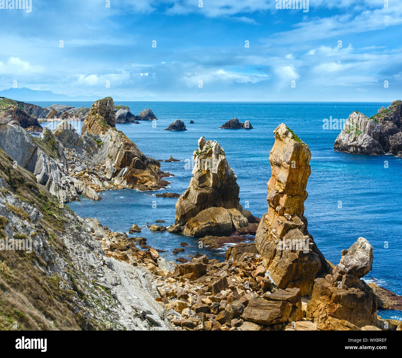 Atlantic ocean Portio Beach coastline Stock Photo - Alamy