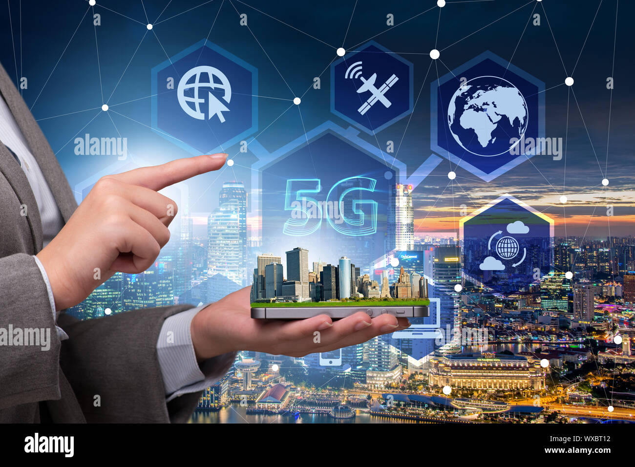 5g concept of internet connection technology Stock Photo - Alamy
