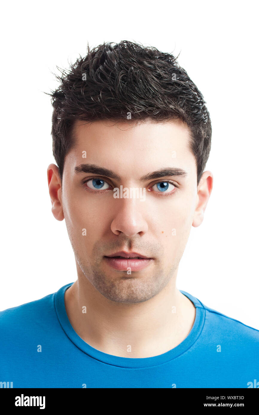 Portrait of handsome young man, isolated on white background Stock ...