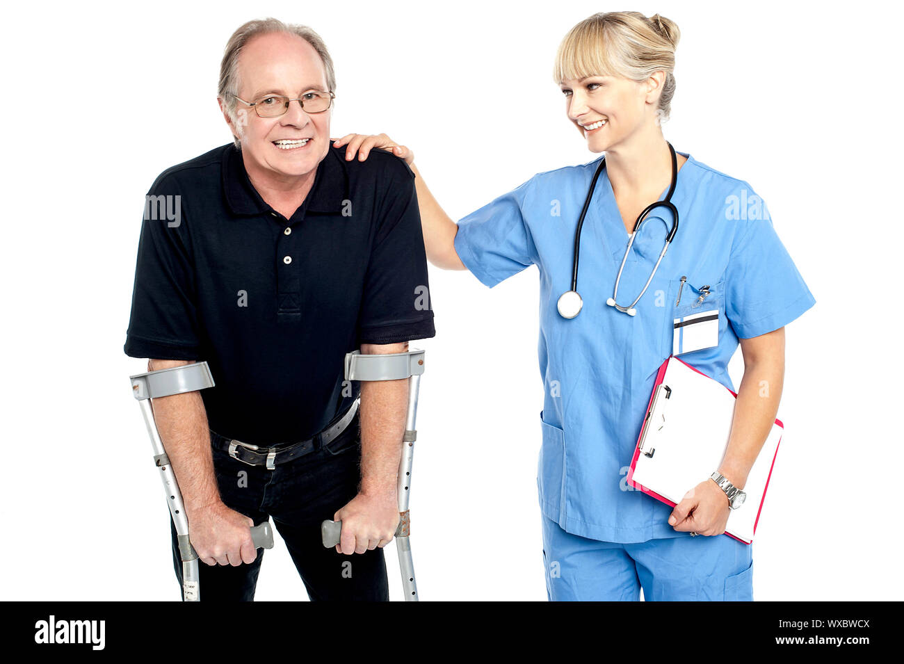 Male doctor female patient leg Cut Out Stock Images & Pictures - Alamy